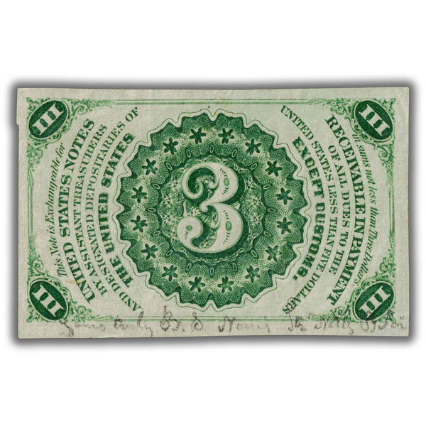 SOLD United States 1863 3rd Series 3 Cents Fractional Currency Note Fr ...