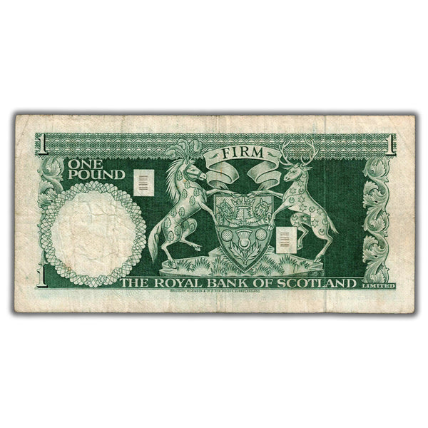 Scotland The Royal Bank 1970 One Pound Note P #334a - Writing - The ...