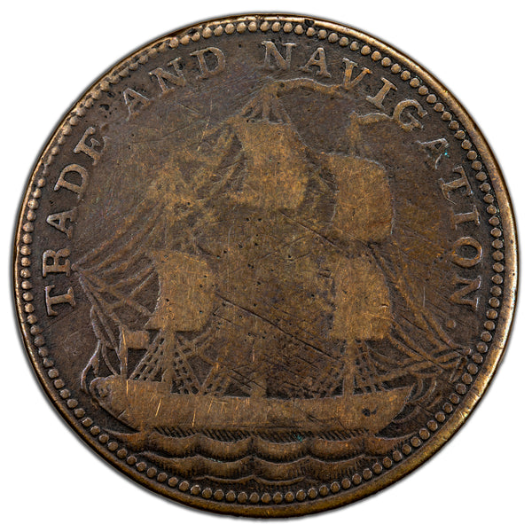 Canada Nova Scotia 1820 Trade & Navigation 1/2 Half Penny Token NS-24A ...