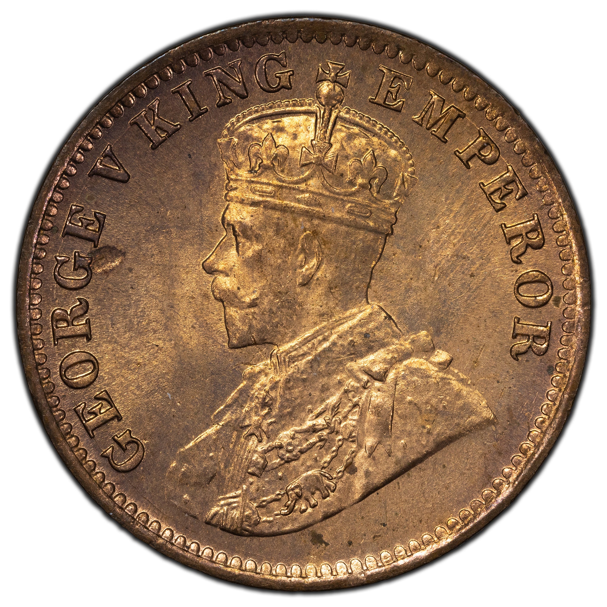 India 1917 1/4 Anna Coin KM #512 - Planchet Flaw - The Toronto Coin Shop