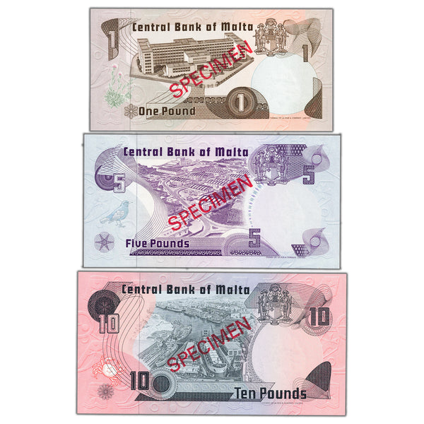 SOLD Malta 1979 3-Note Matched Serial Specimen Set - The Toronto Coin Shop