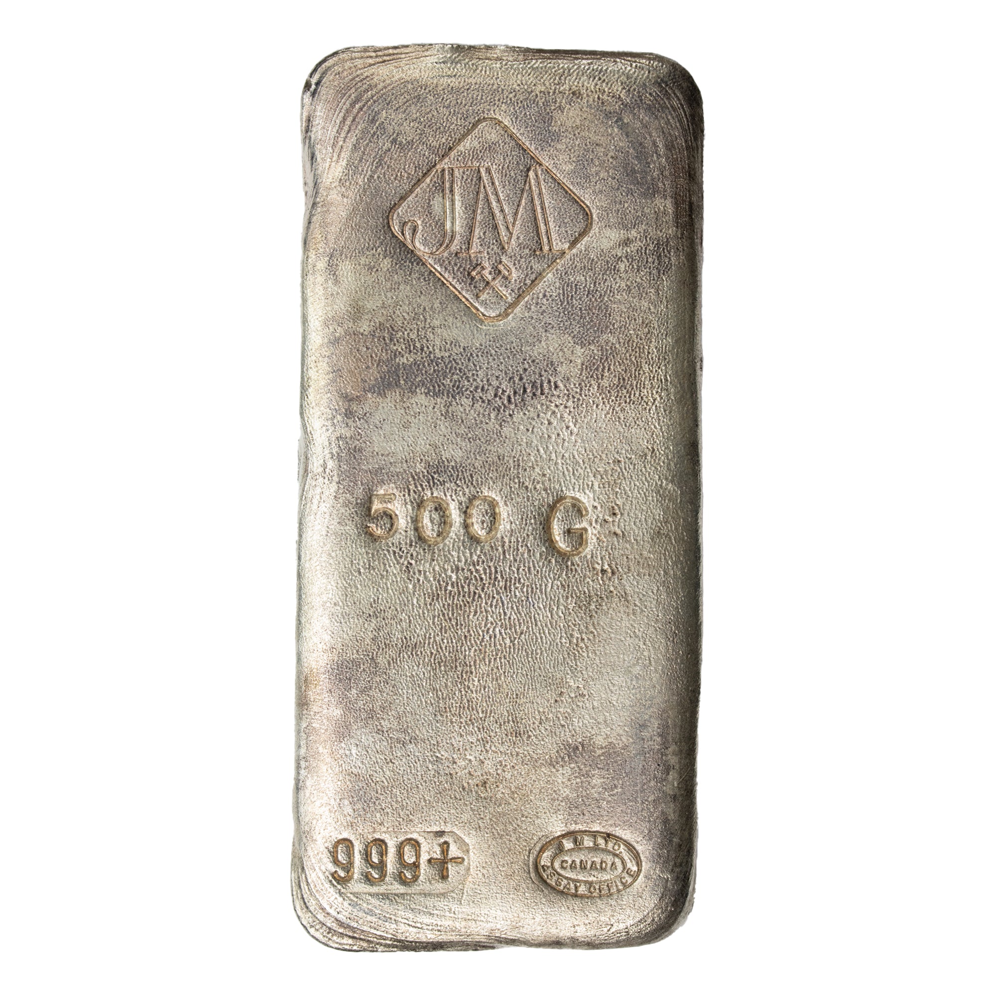 SOLD Johnson Matthey 500 Gram .999 Silver Poured Bar - Scarce Issue ...