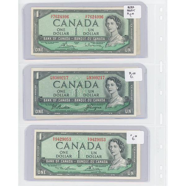 $1 1954 Bank of Canada Notes Modified Portrait - Lot of 6 - Retail $37 ...