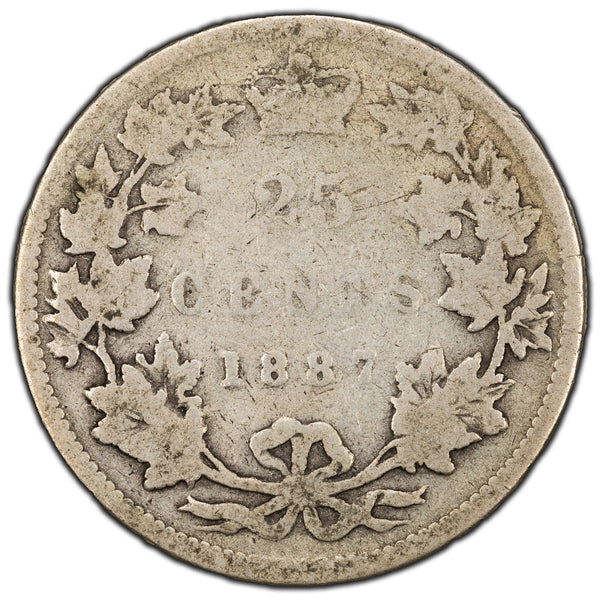 SOLD Canada 1887 25 Cents Quarter Silver Coin - Key Date - AG - The ...