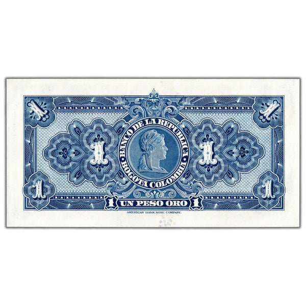 Colombia 1954 1 One Peso Oro Note P #380g - Choice UNC - The Toronto ...