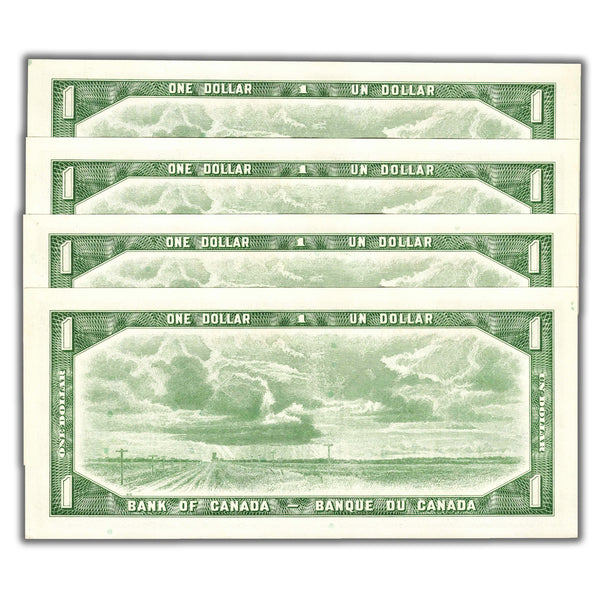 SOLD $1 1954 Bank of Canada Notes C/Z Prefix BC-37b-i - 4 Consecutive ...