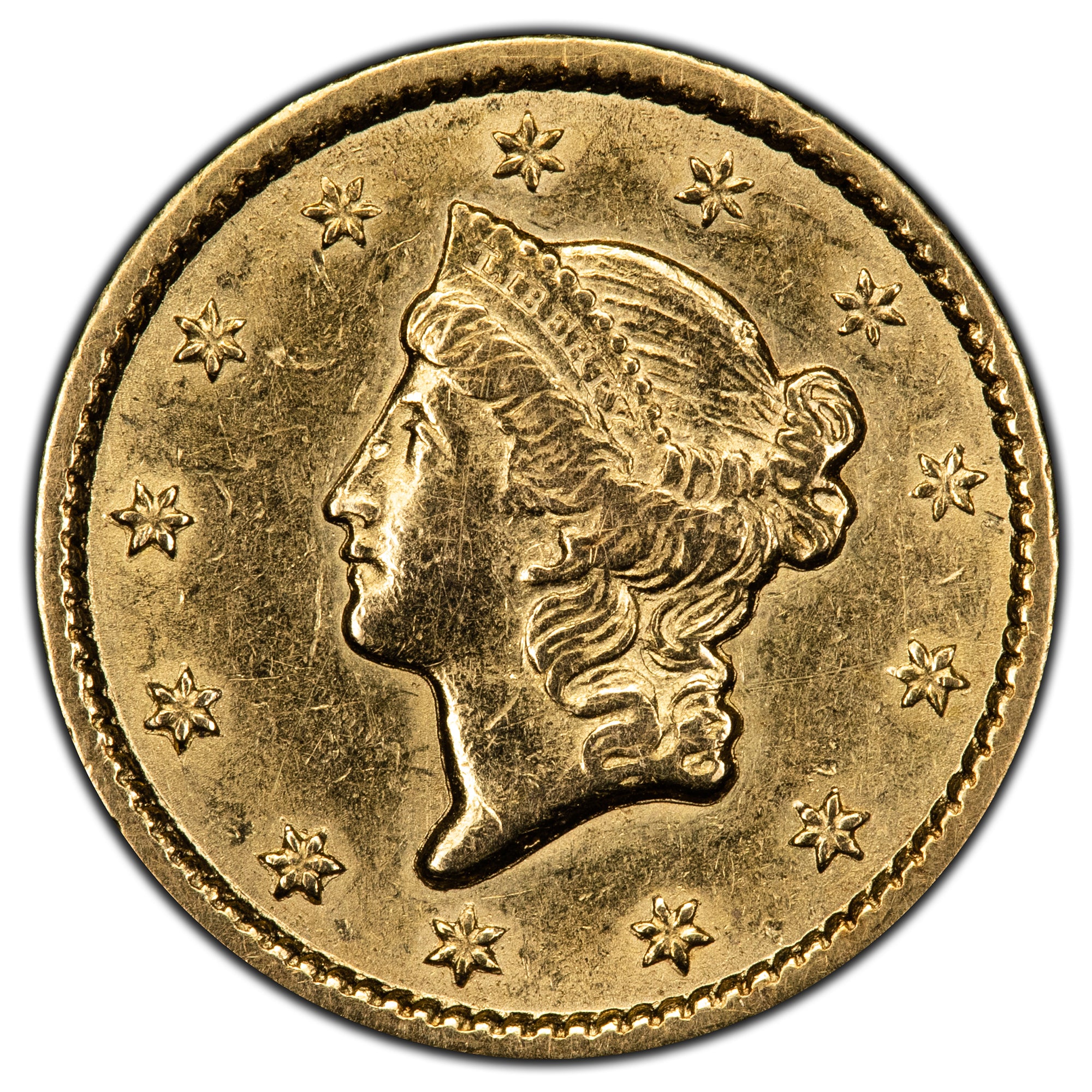 SOLD United States 1849 Closed Wreath $1 One Dollar Gold Coin - Old Cl ...