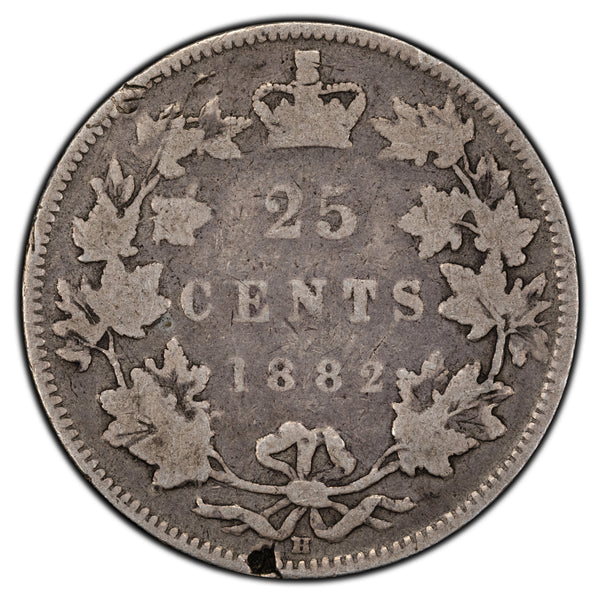 SOLD Canada 1882-H 25 Cents Quarter Silver Coin - Edge Damage - The ...