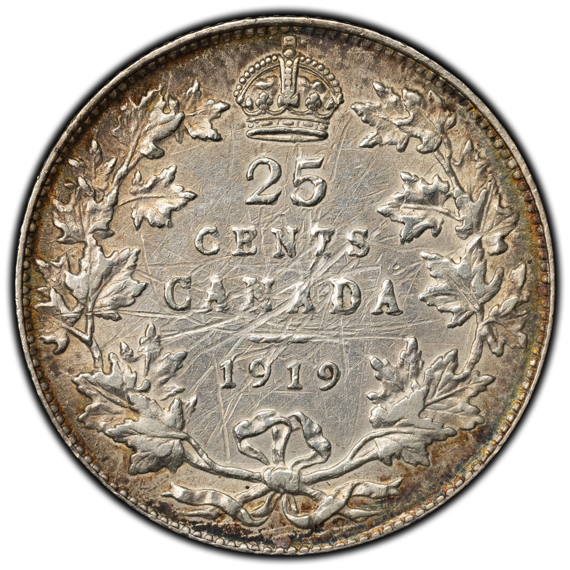 SOLD Canada 1919 25 Cents Quarter Silver Coin - The Toronto Coin Shop