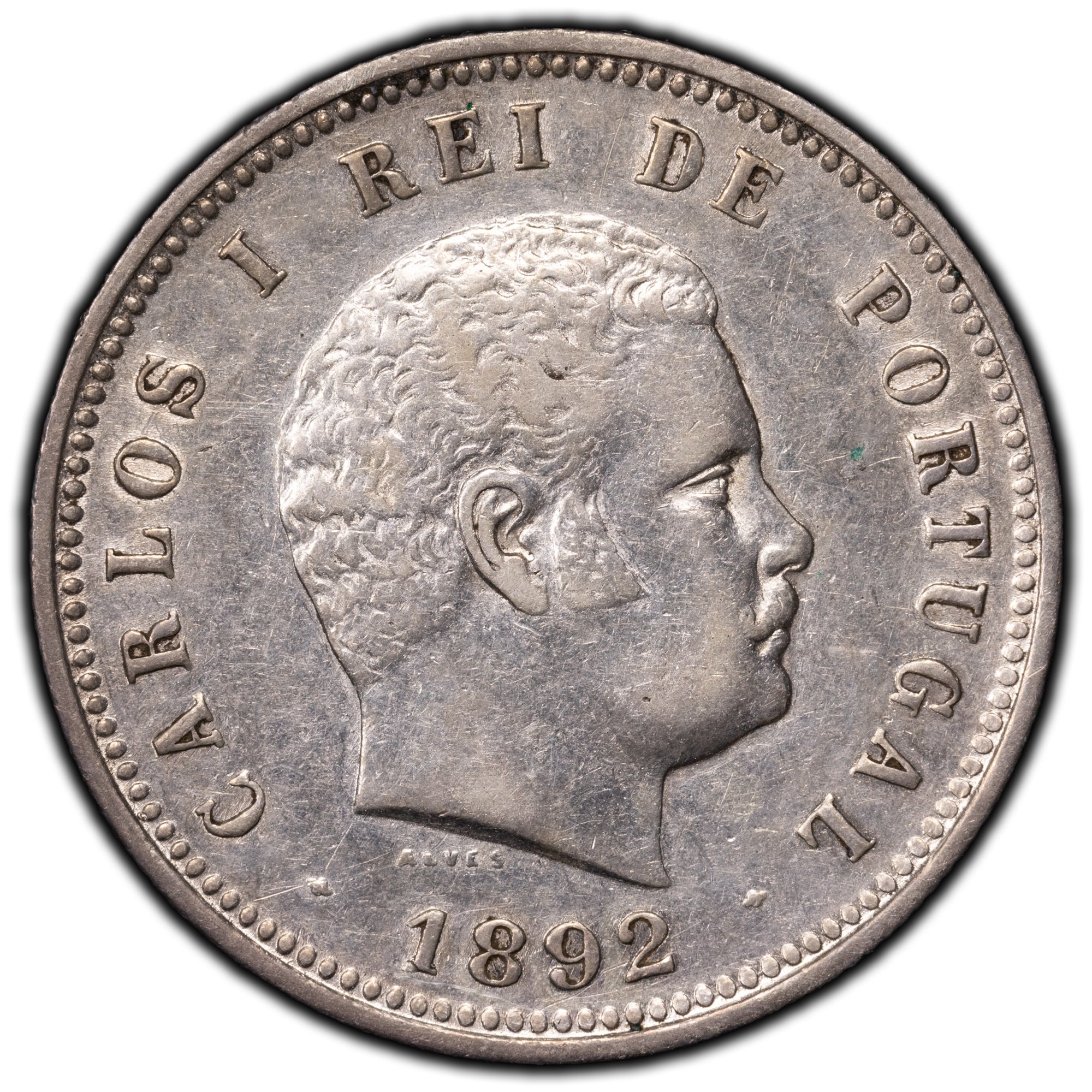 SOLD Portugal 1892 200 Reis Silver Coin - The Toronto Coin Shop