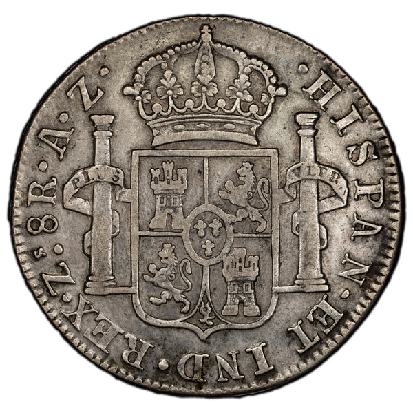 SOLD Mexico 1821 Zs-AZ 8 Reales Silver Coin - The Toronto Coin Shop
