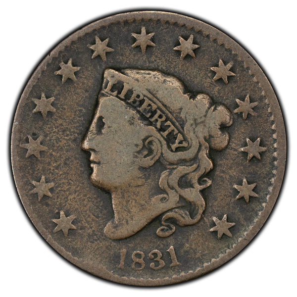 SOLD United States 1831 Large Letters 1 Cent Coronet Head Coin - The ...
