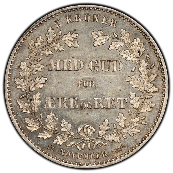 Denmark 1888 2 Two Kroner Silver Coin - The Toronto Coin Shop