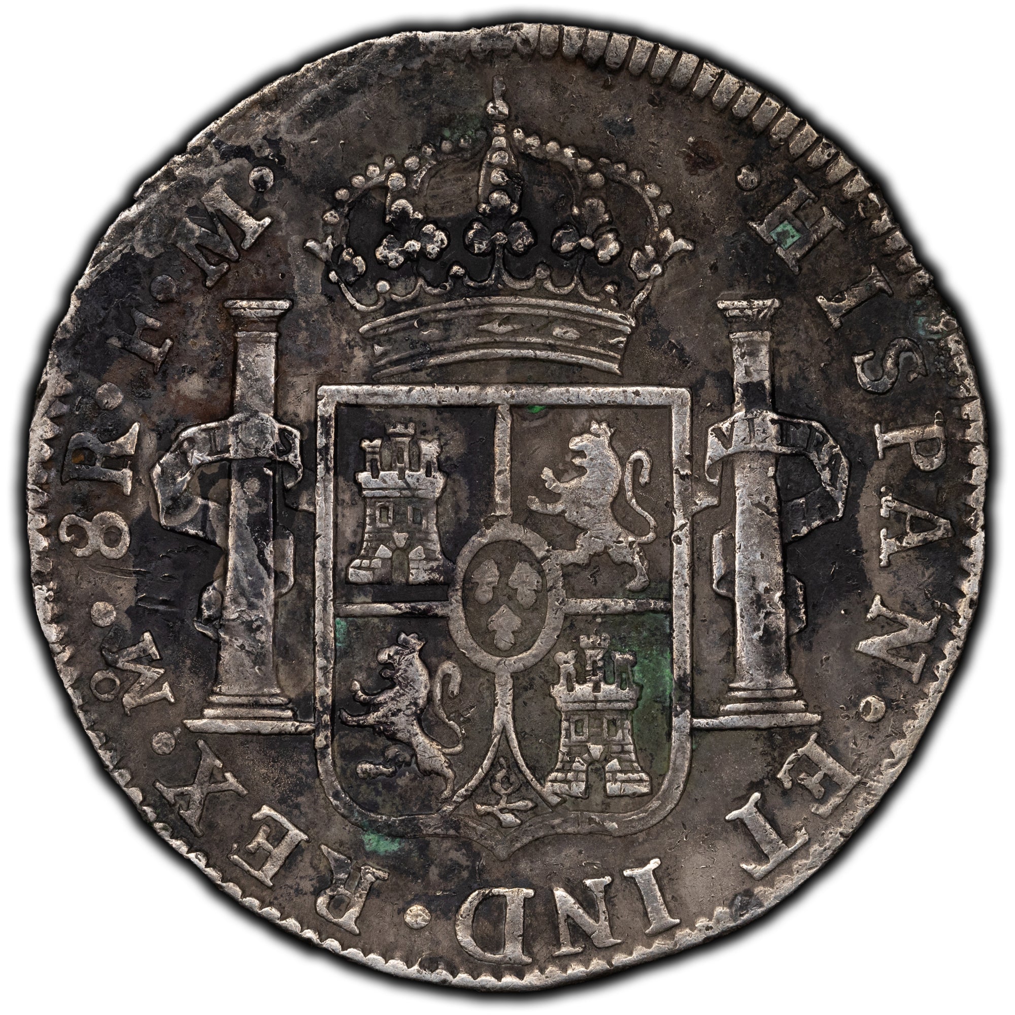 SOLD Mexico 1797 Mo-FM 8 Reales Silver Coin - Corrosion - The Toronto ...