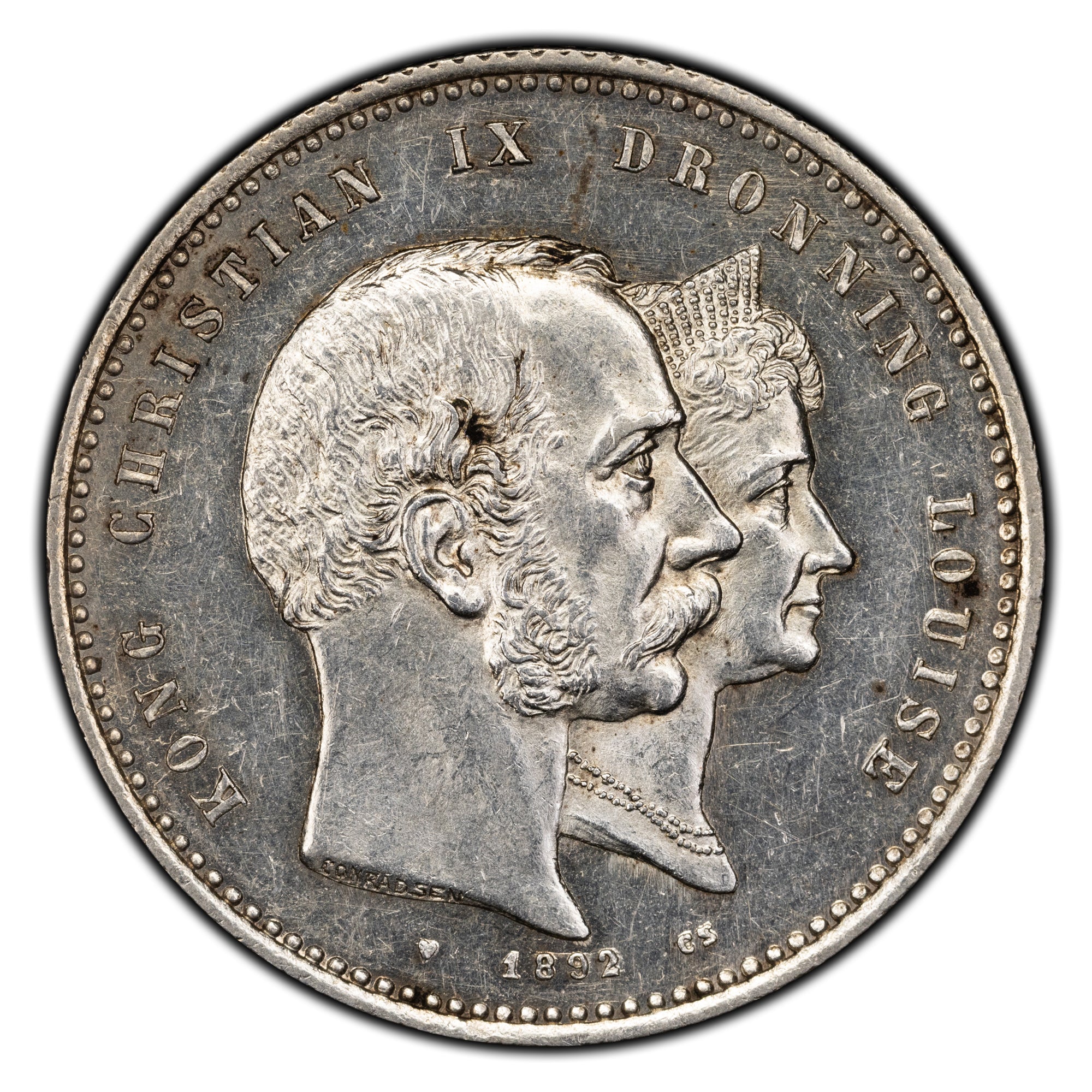 SOLD Denmark 1892 2 Two Kroner Silver Coin - The Toronto Coin Shop