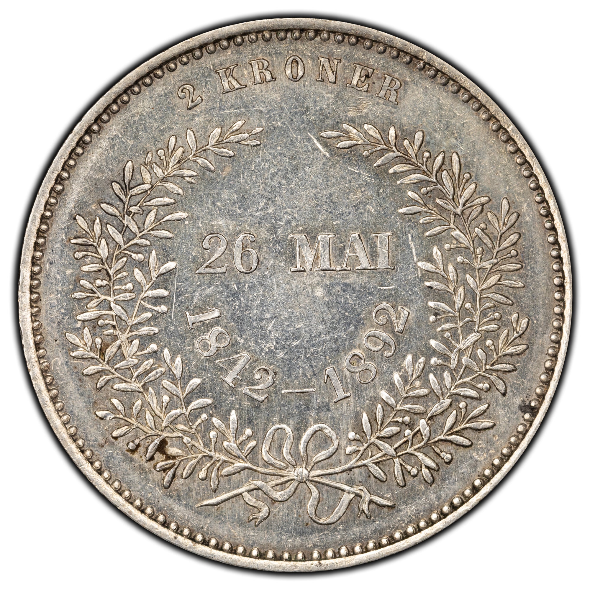 SOLD Denmark 1892 2 Two Kroner Silver Coin - The Toronto Coin Shop