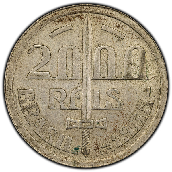 SOLD Brazil 1935 2000 Reis Silver Coin - The Toronto Coin Shop