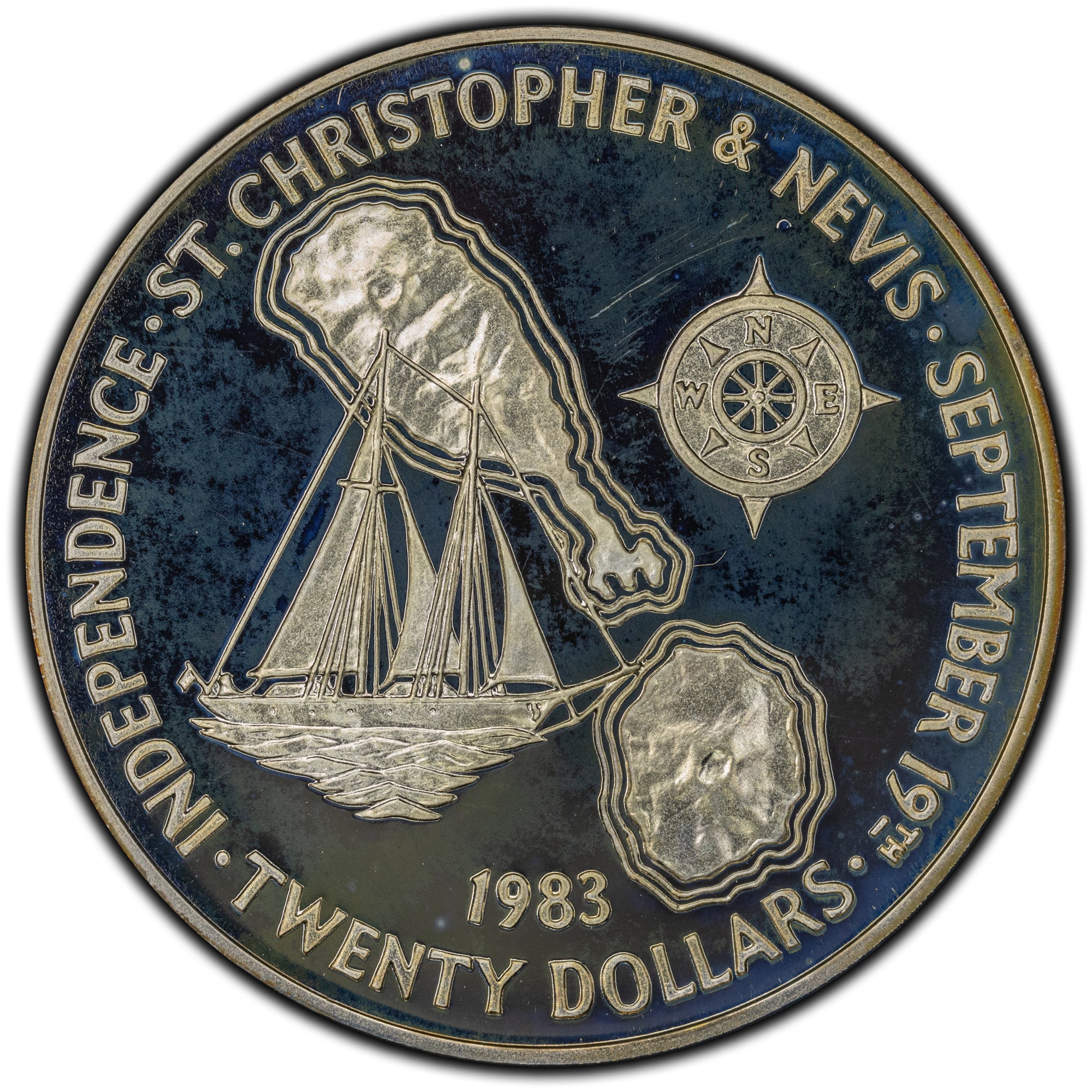SOLD St Christopher and Nevis 1983 $20 Sterling Silver Proof Coin - In ...