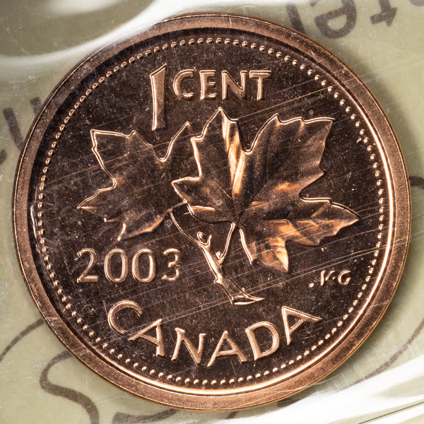 SOLD Canada 2003WP New Effigy 1 Small Cent Coin - ICCS MS-67 Red Numis ...