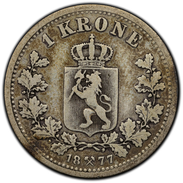 SOLD Norway 1877 1 Krone Silver Coin - The Toronto Coin Shop