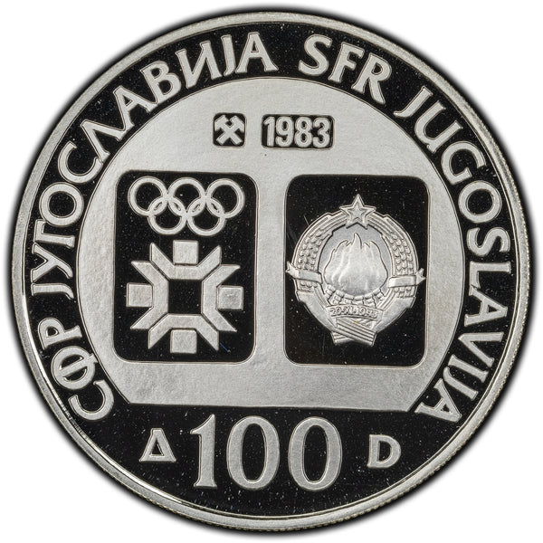 SOLD Yugoslavia 1983 100 Dinara Sterling Silver Proof Coin - Winter Ol ...