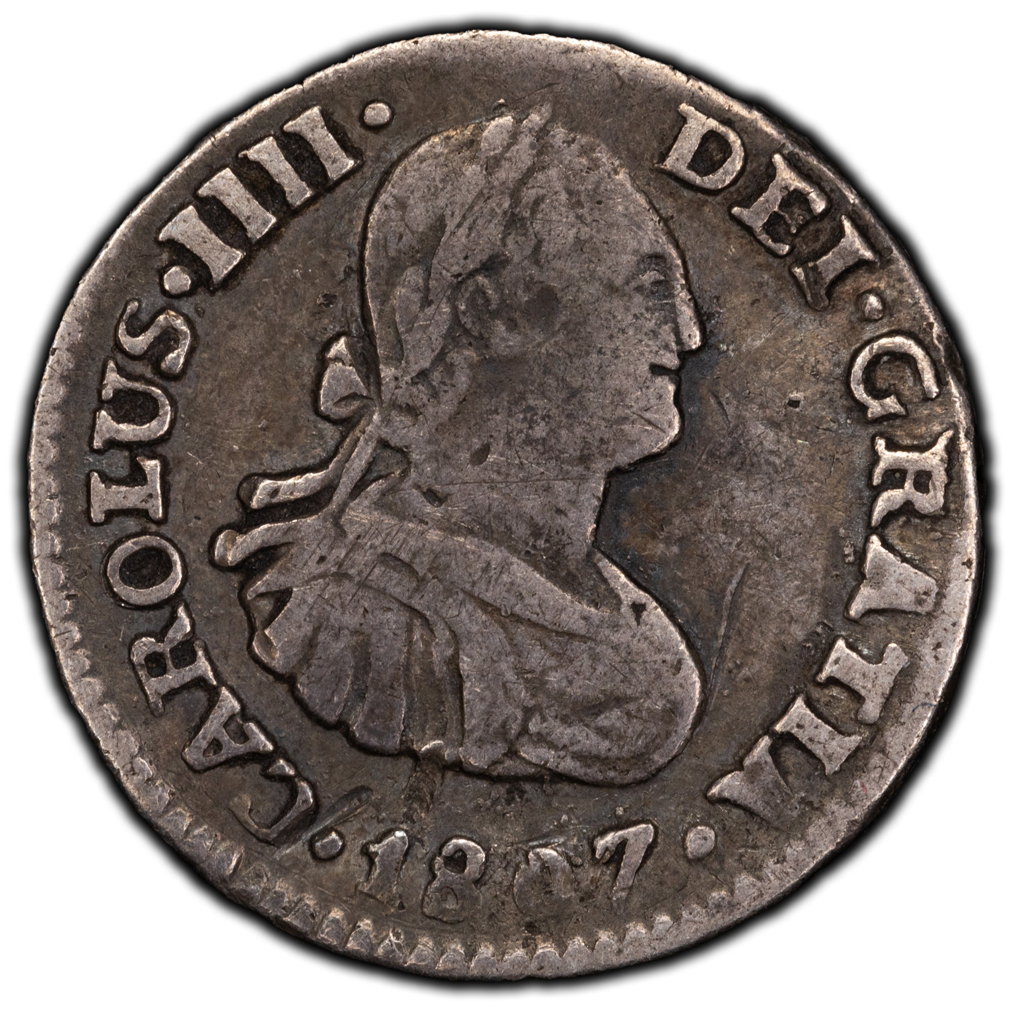 SOLD Mexico 1807 1 Real Silver Coin - Light Bend - The Toronto Coin Shop