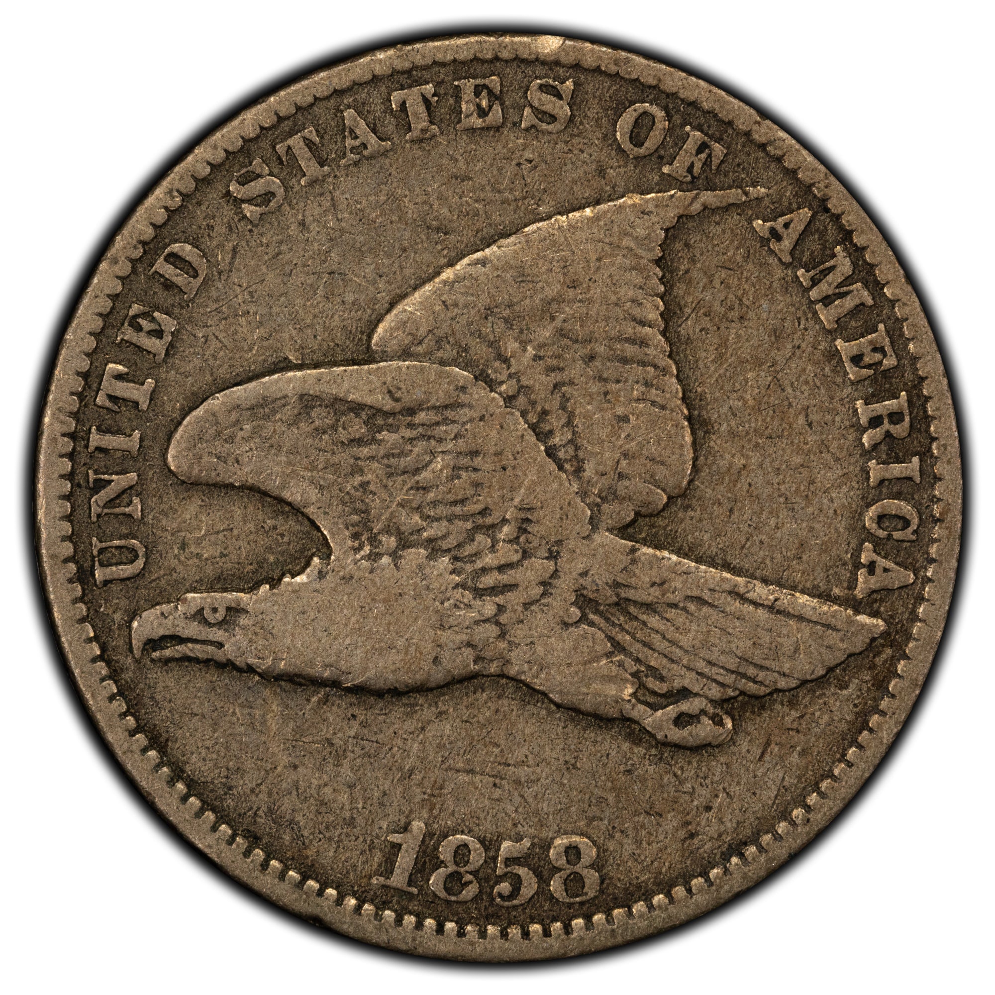 SOLD United States 1858 1 Cent Flying Eagle Coin - The Toronto Coin Shop