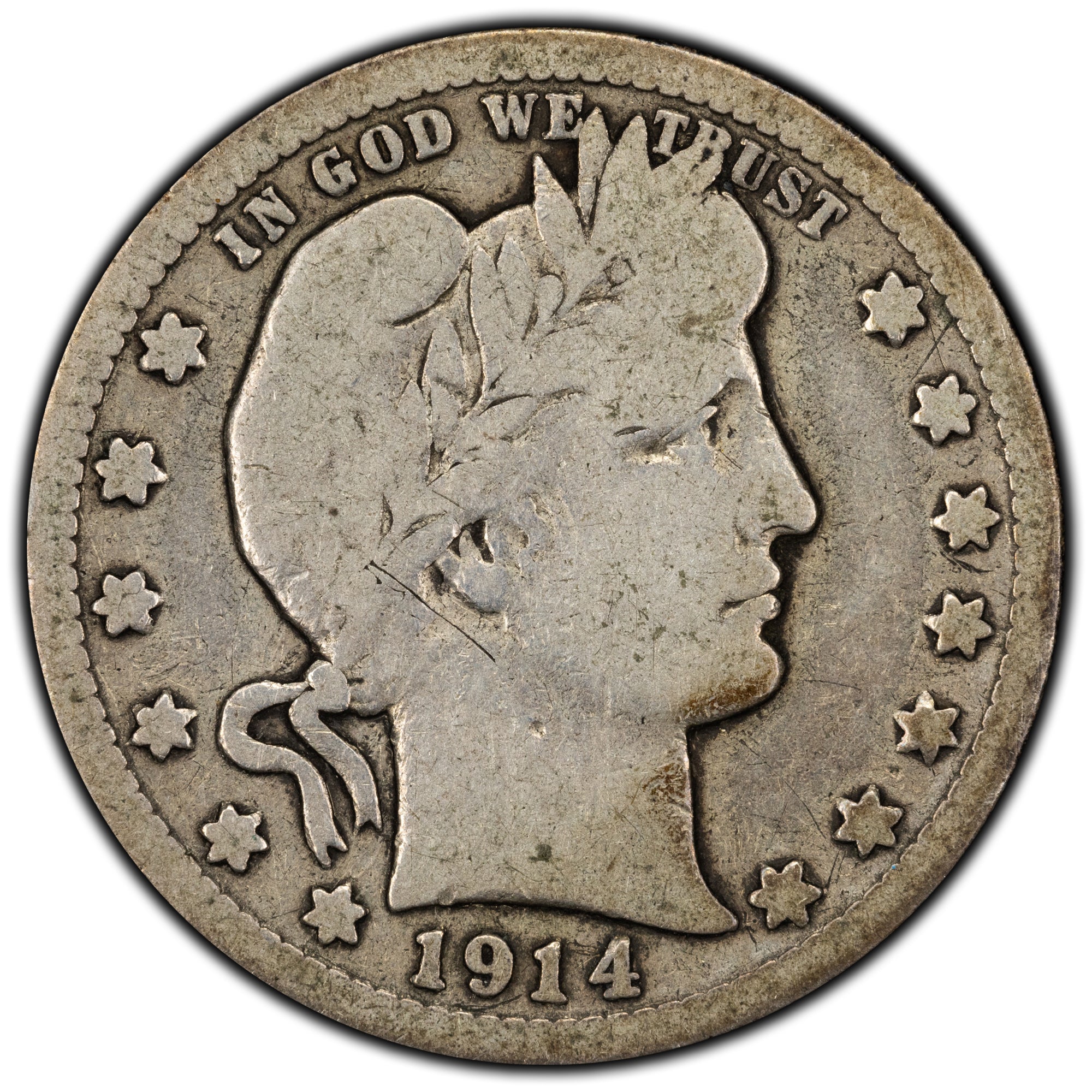 SOLD United States 1914-D 25 Cents Barber Quarter Silver Coin - The ...