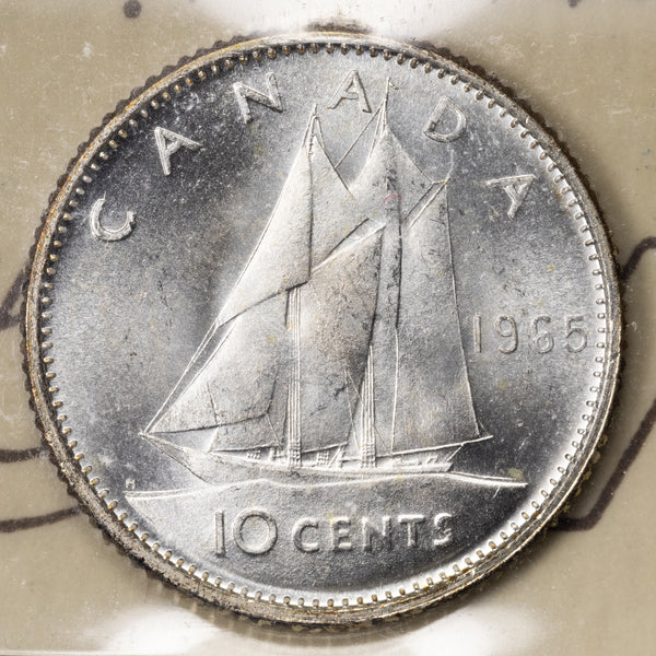 SOLD Canada 1965 10 Ten Cents Silver Coin - ICCS MS-65 - The Toronto ...