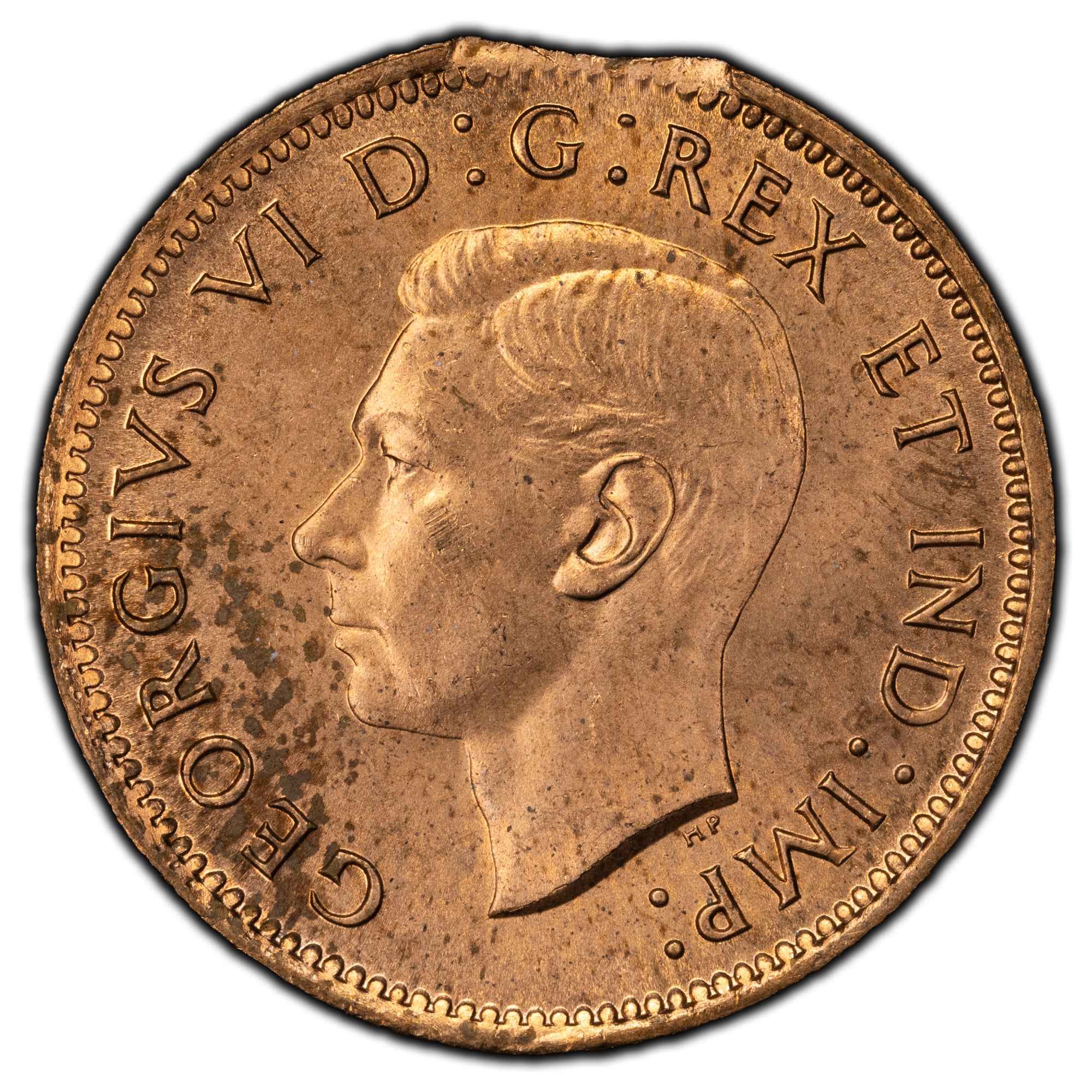 SOLD Canada 1942 1 Small Cent Coin - Clipped Planchet Error High Grade ...