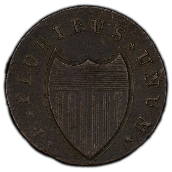 United States New Jersey 1787 Colonial 1 Cent Outlined Shield Green 91 ...