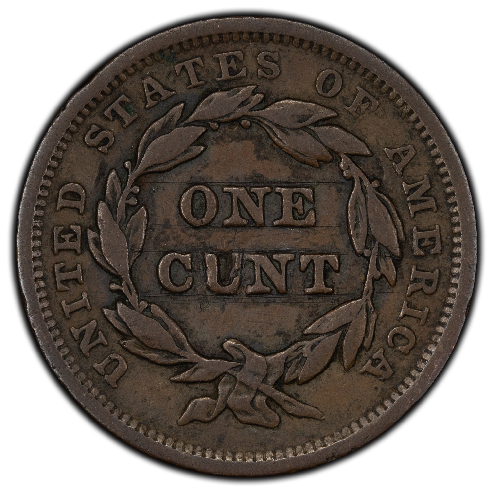 SOLD United States 1842 1 Large Cent Coin Modified Letter Brothel Toke ...