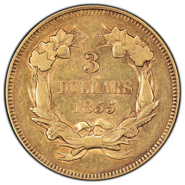 SOLD United States 1855 $3 Three Dollars Gold Coin - Cleaned - The ...