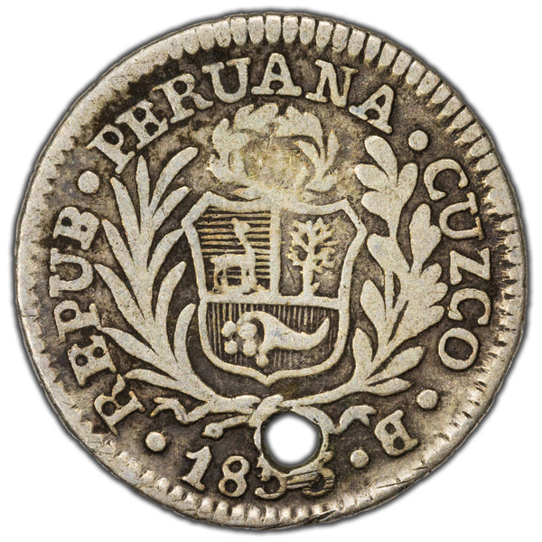 SOLD Peru 1833-B 1/2 Real Silver Coin KM #144 - Holed - The Toronto ...