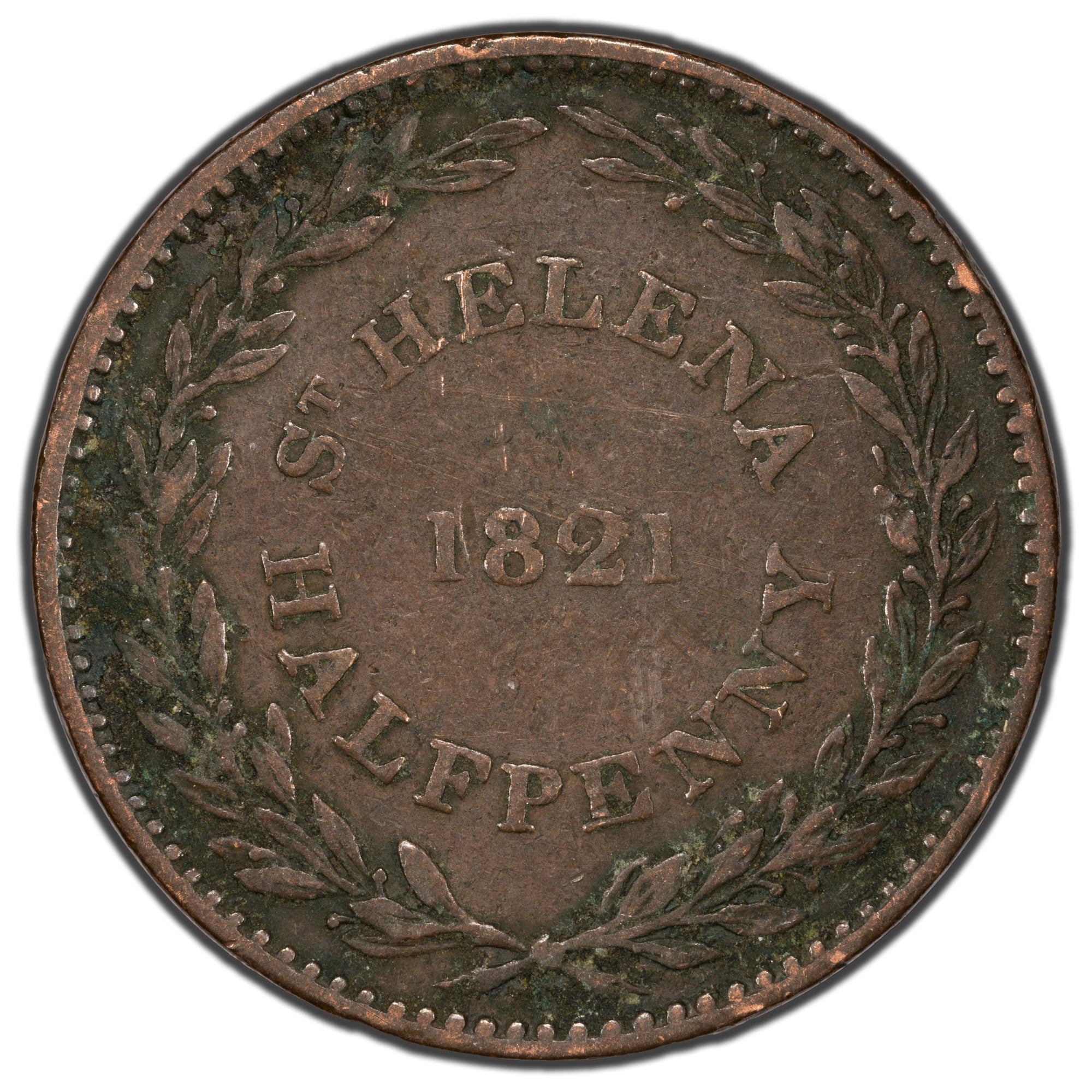 SOLD St. Helena 1821 1/2 Half Penny Coin KM #A4 - The Toronto Coin Shop