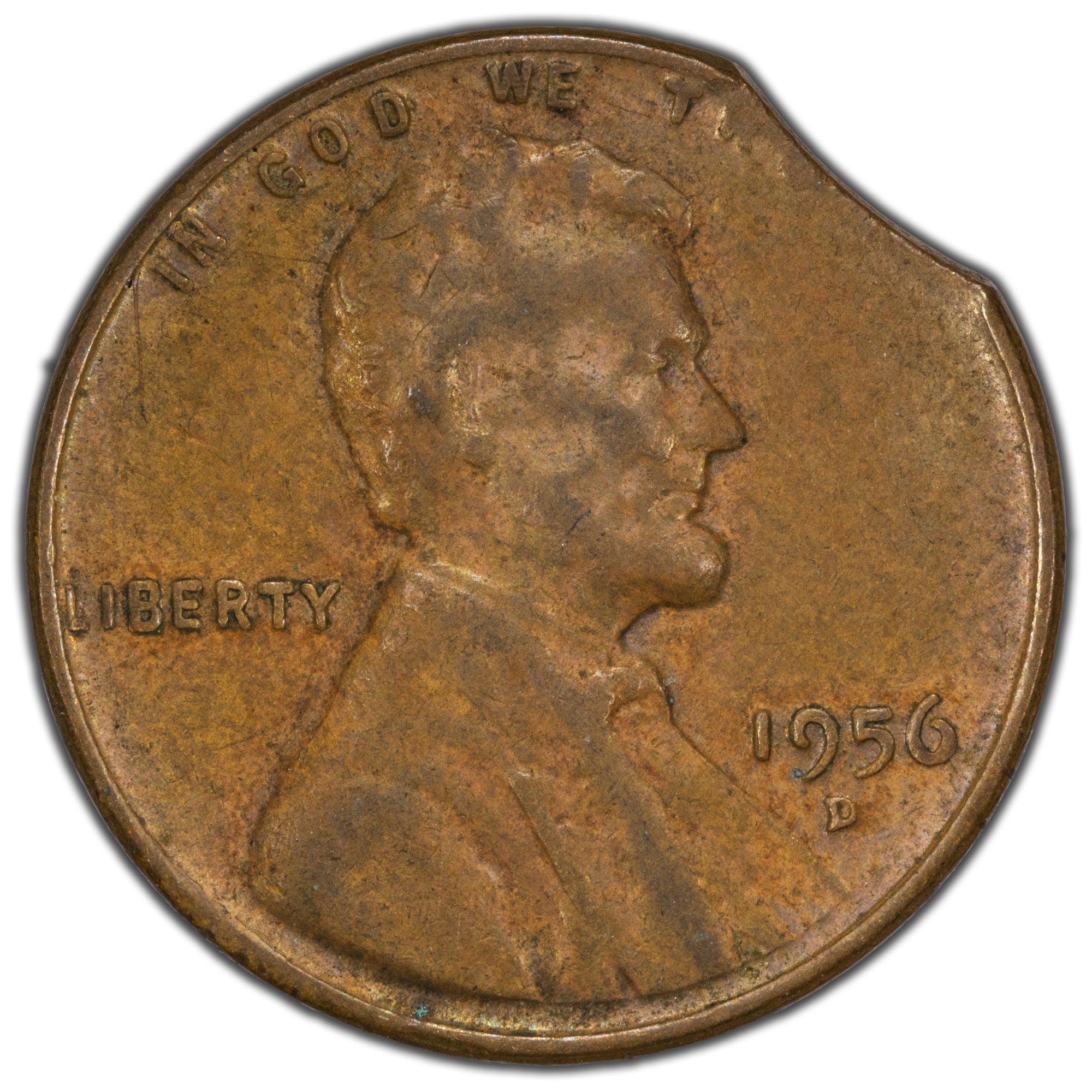 SOLD United States 1956-D 1 Cent Lincoln Penny Coin - Clipped Planchet ...