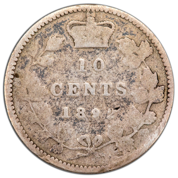SOLD Canada 1892 Obverse 5 10 Cents Dime Silver Coin - Bent - The ...