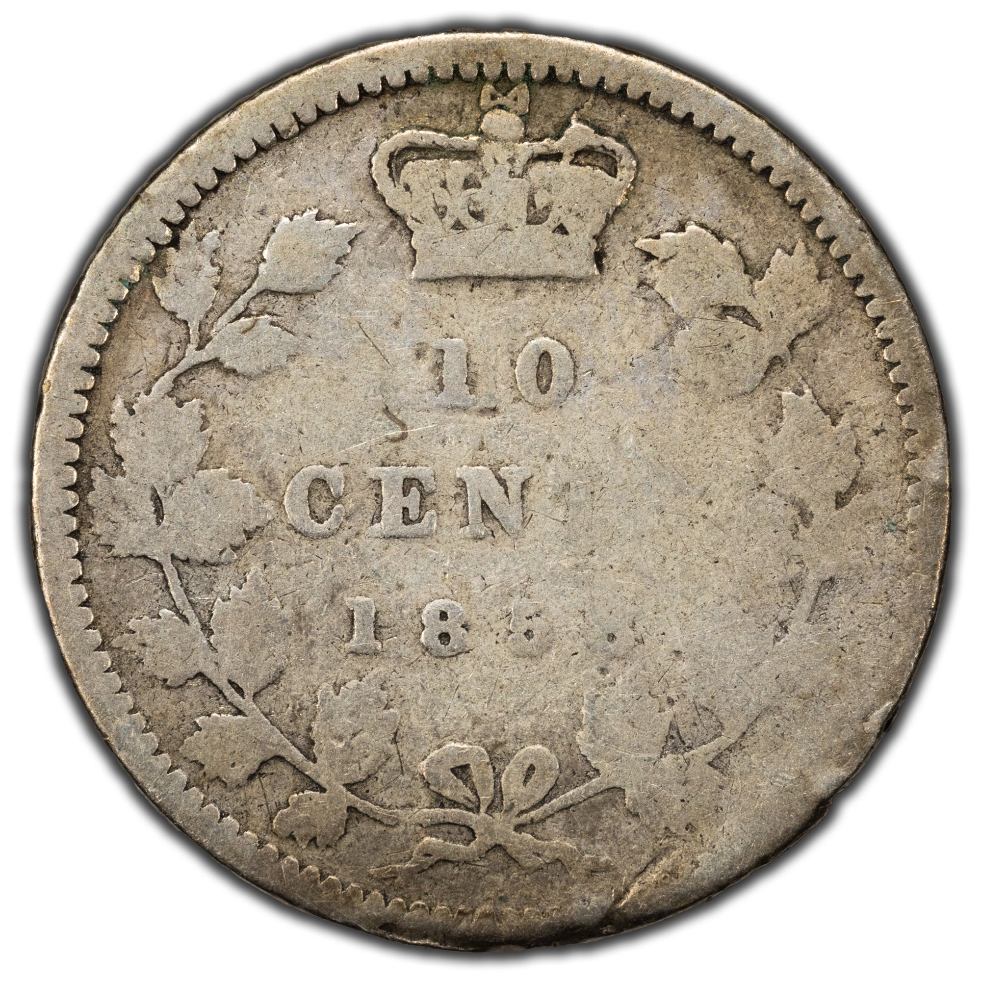 SOLD Canada 1858 10 Cents Dime Silver Coin - First Year of Issue - Fil - The Toronto Coin Shop