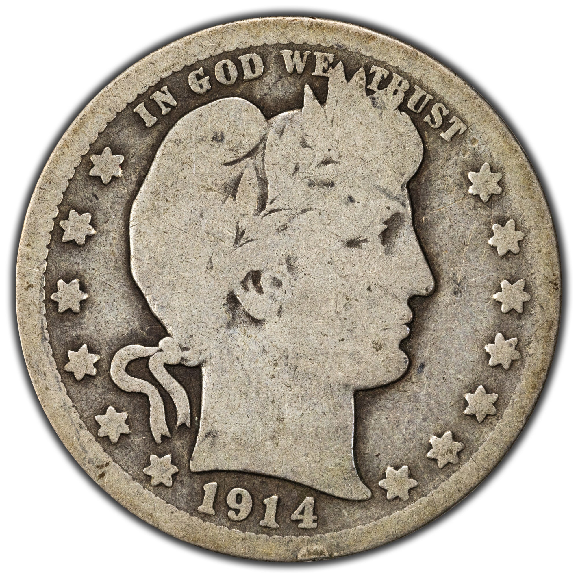 SOLD United States 1914 25 Cents Barber Quarter Silver Coin - The ...