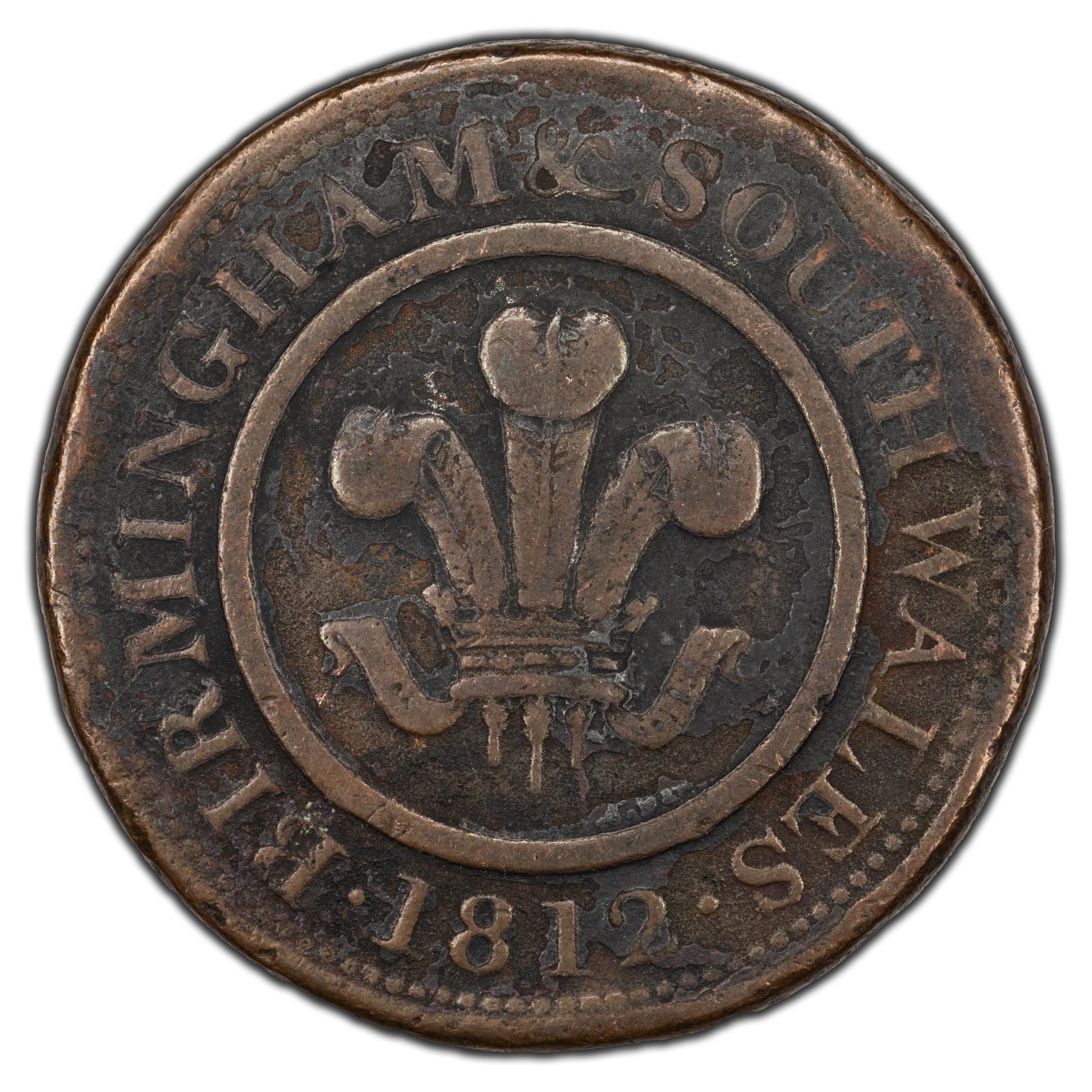 SOLD Great Britain Birmingham & South Wales 1812 One Penny Copper Toke ...