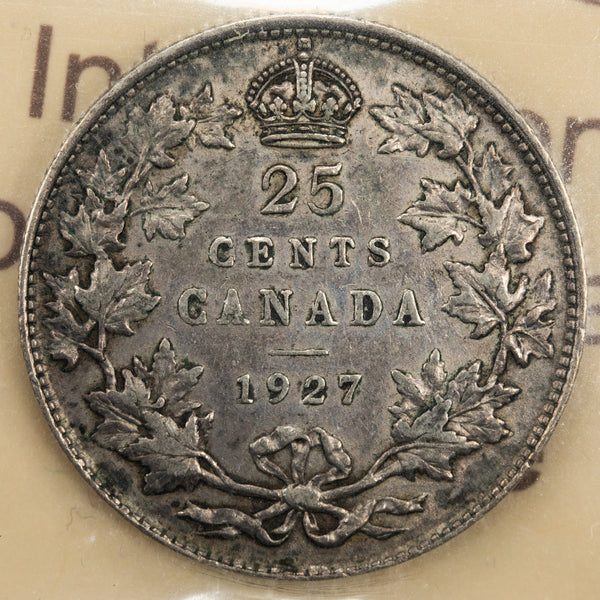 SOLD Canada 1927 25 Cents Quarter Silver Coin - ICCS EF-40 - The ...