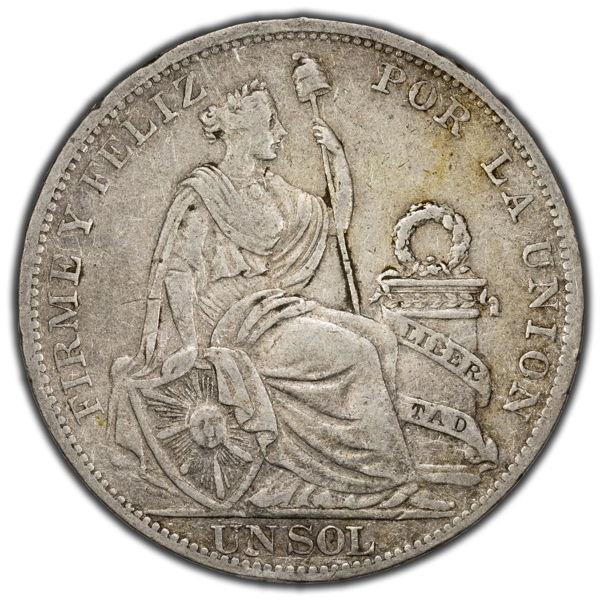 SOLD Peru 1895 TF 1 Sol Silver Coin KM #196.26 - The Toronto Coin Shop