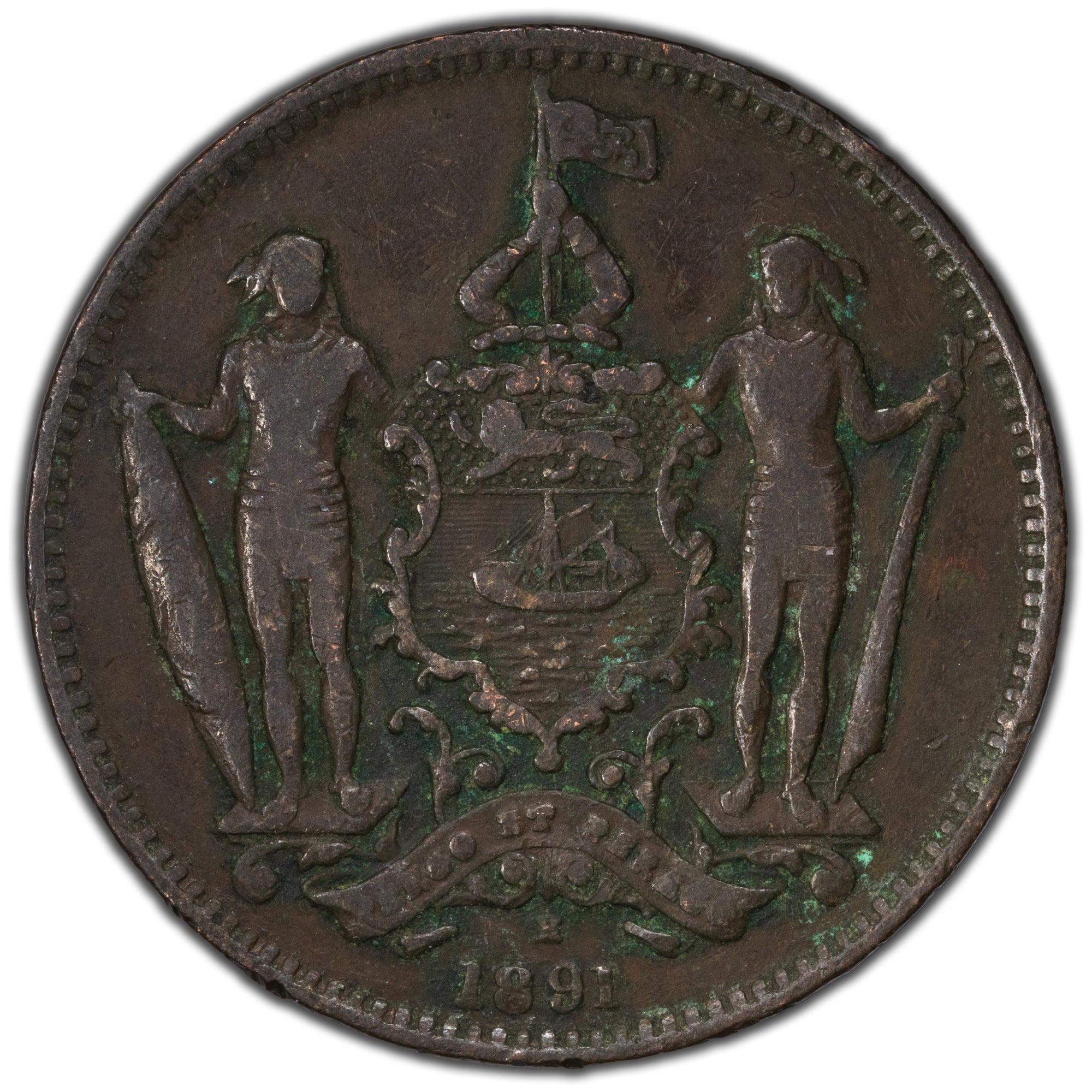 British North Borneo 1891 One Cent Coin KM #2 - Corrosion - The Toronto ...