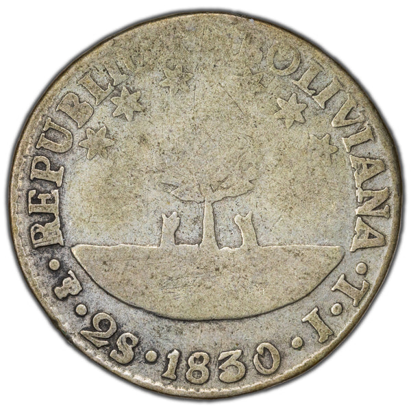 SOLD Bolivia 1830 2 Soles Silver Coin - The Toronto Coin Shop