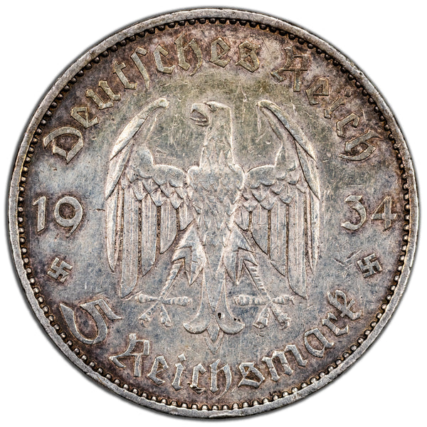 SOLD Germany 1934 A 5 Mark Silver Coin - The Toronto Coin Shop