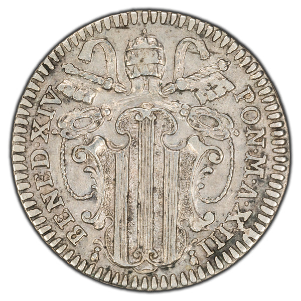 SOLD Italy Papal States 1752 (XIII) One Grosso Silver Coin KM #969 ...