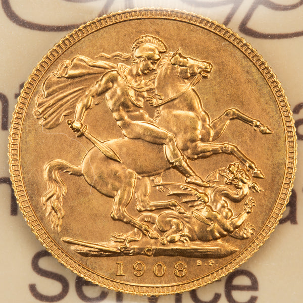 SOLD Canada 1908-C Sovereign Gold Coin Specimen - ICCS SP-65 - The ...