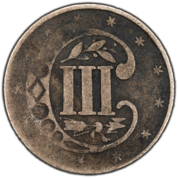 SOLD United States 1857 3 Cents Trime Silver Coin - The Toronto Coin Shop