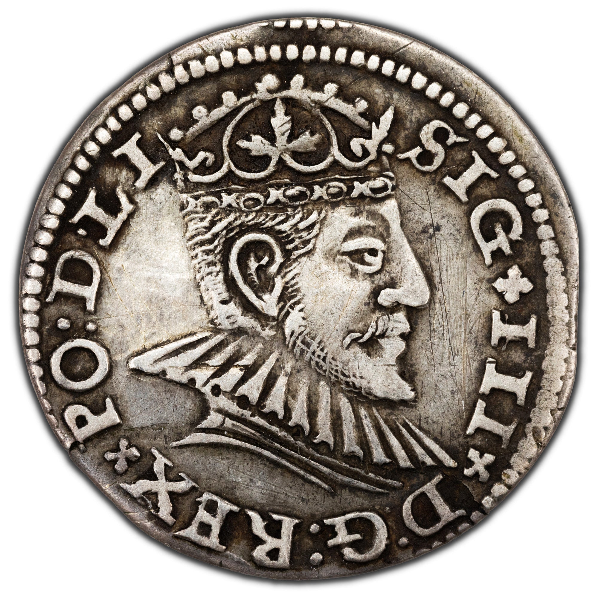 SOLD Duchy of Livonia 1590 Riga 3 Grossus Silver Coin - Cracked Planch ...