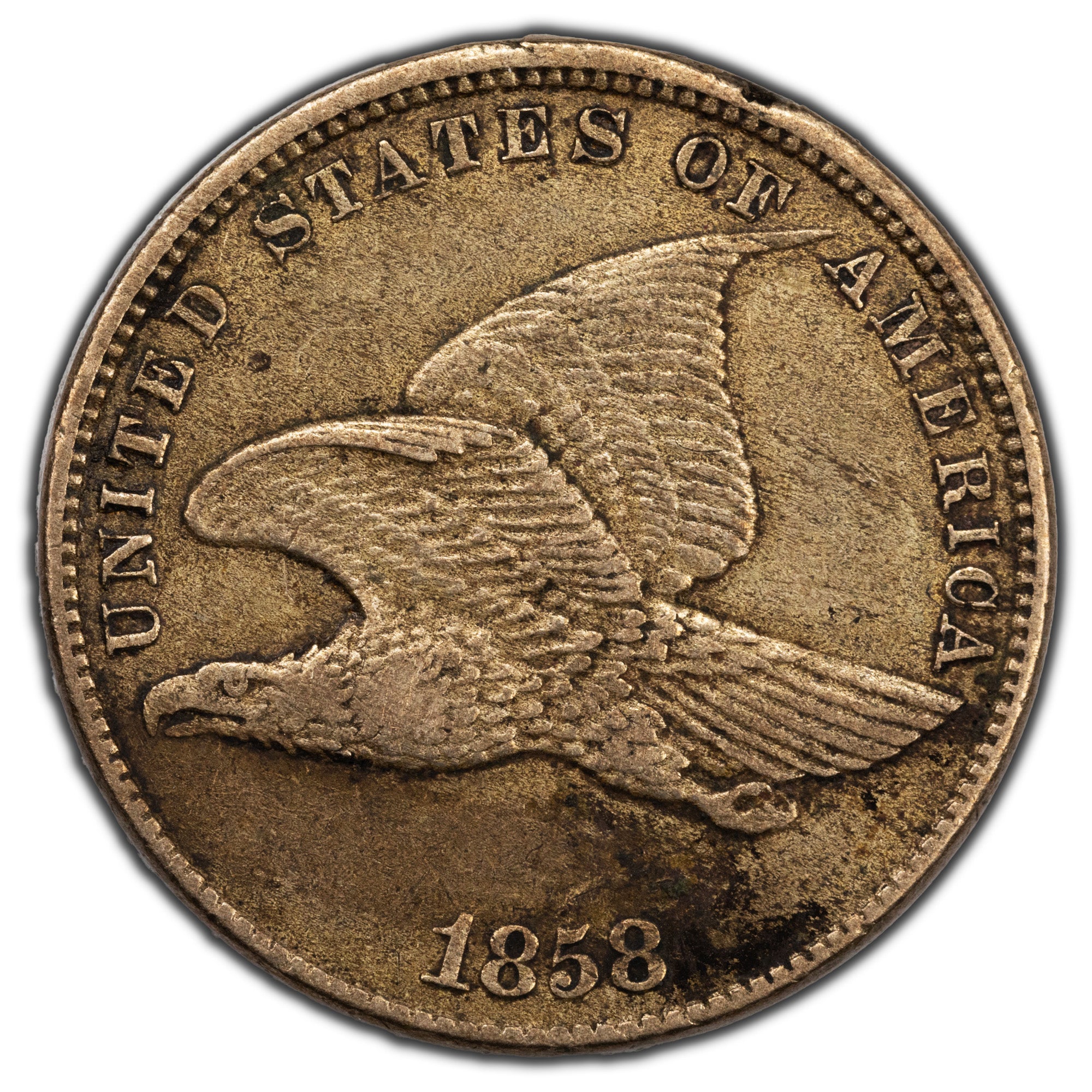 SOLD United States 1858 Small Letters 1 One Cent Flying Eagle Coin ...